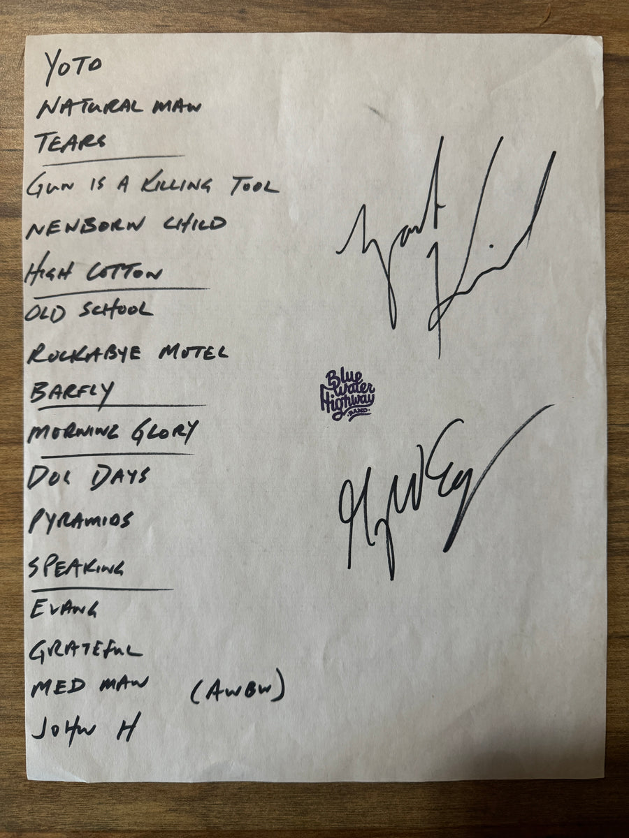 Signed Setlist – Blue Water Highway